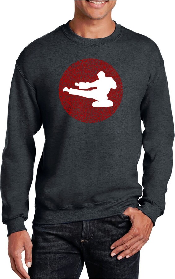 LA Pop Art Men's Word Art Types Of Martial Arts Crewneck Sweatshirt ...