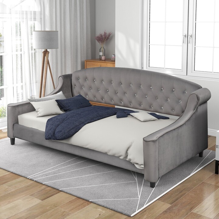 DECO Modern Luxury Tufted Button Daybed,Twin,Gray - ShopStyle Daybeds