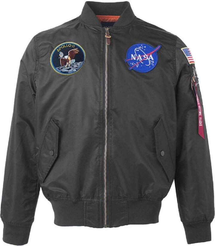 CORIRESHA Mens Apollo NASA Patches Slim Fit Bomber Jackets Windbreaker ...