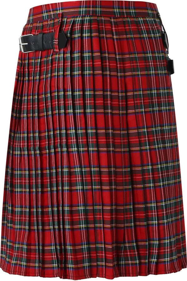 Gefomuofe Men's Scottish Skirt Scotland Pleated Skirts Splicing ...