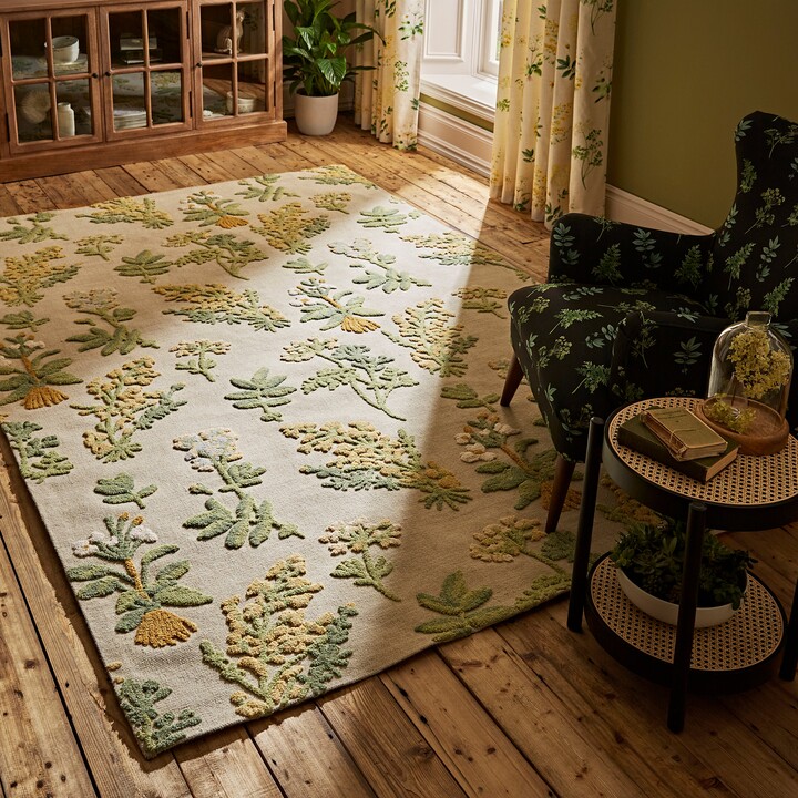 Natural History Museum Marsh Botanical Wool Rug Green/Yellow/Brown ...