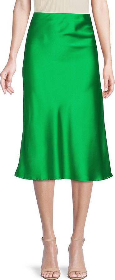 Renee C. Satin Midi Skirt - ShopStyle