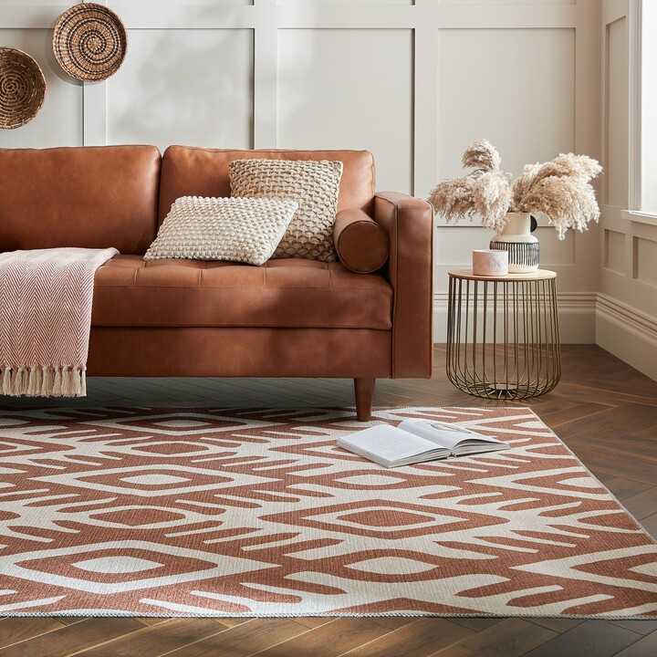 PractiRug Kyla Ikat Washable Rug Terracotta - ShopStyle