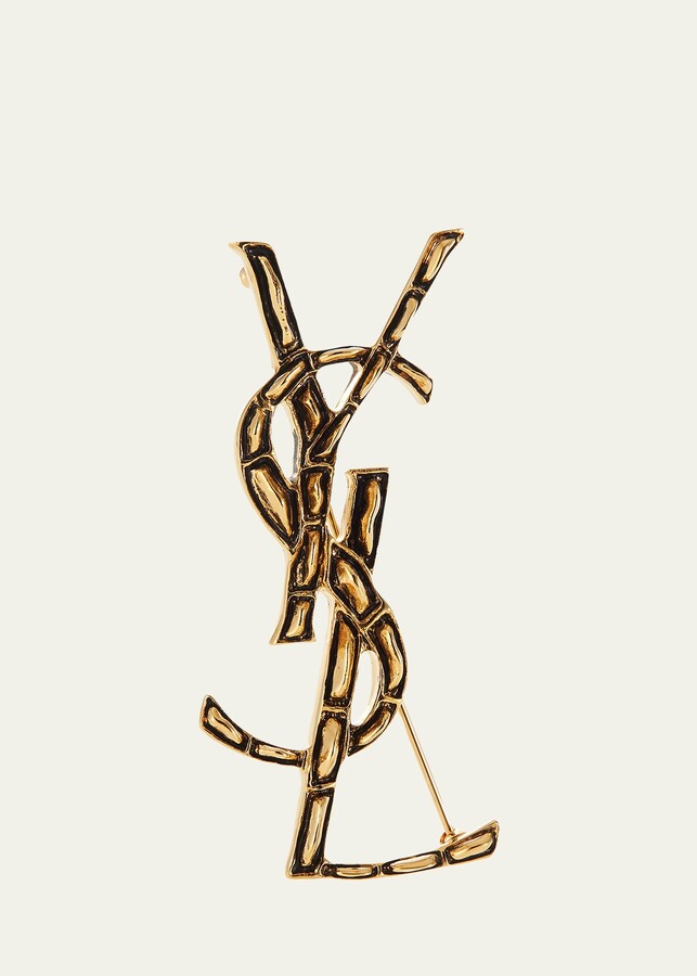 Saint Laurent Crocodile Textured Brooch - ShopStyle Pins