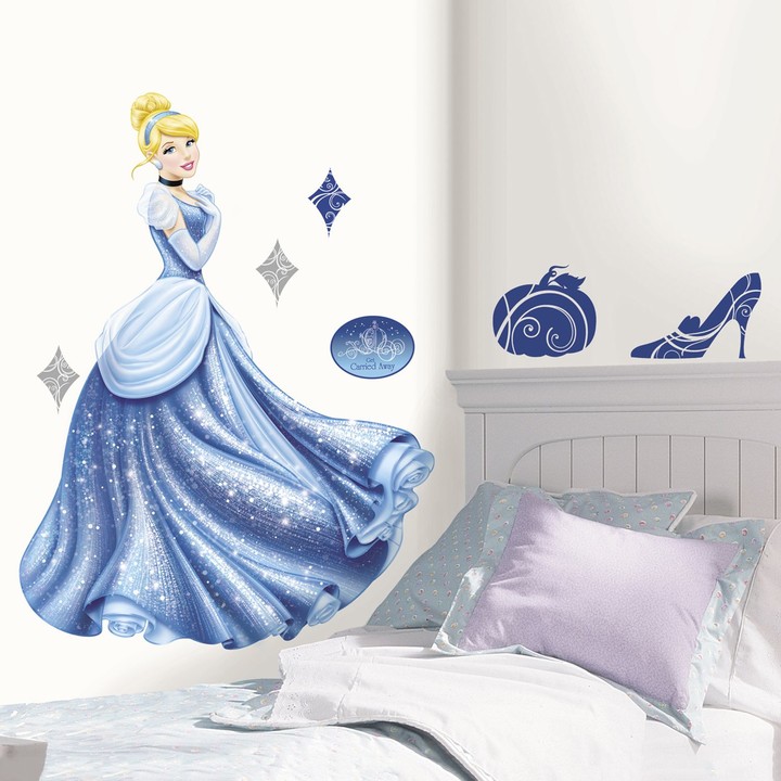 Room Mates Disney Princess Cinderella Glamour Giant Peel & Stick Wall ...