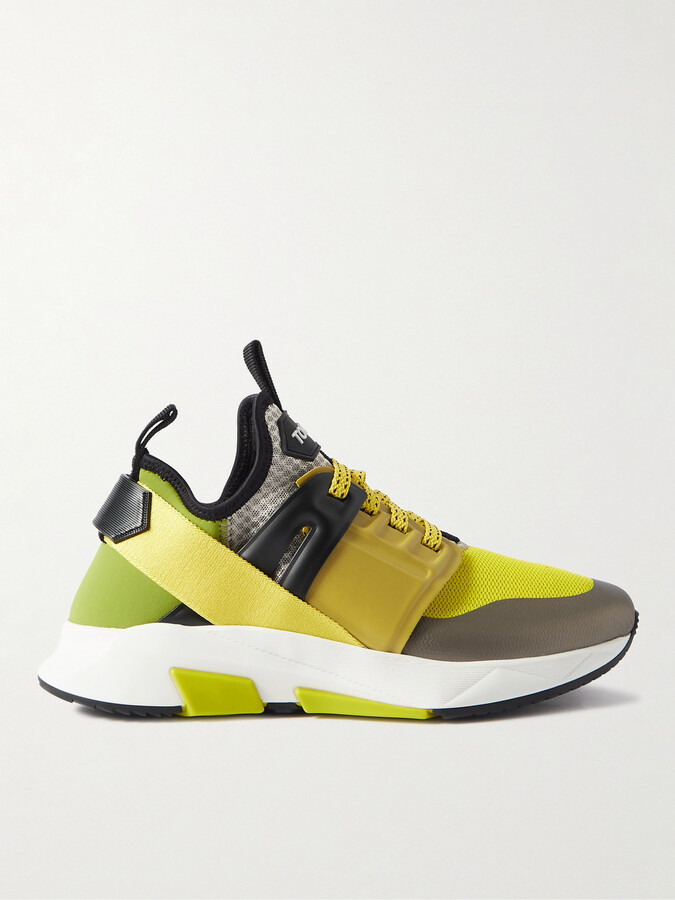 Tom Ford Jago Scuba, Mesh and Leather Sneakers - ShopStyle