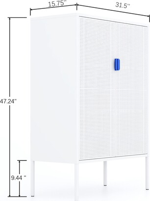 Metal Storage Locker Cabinet, Adjustable Shelves Free Standing ...