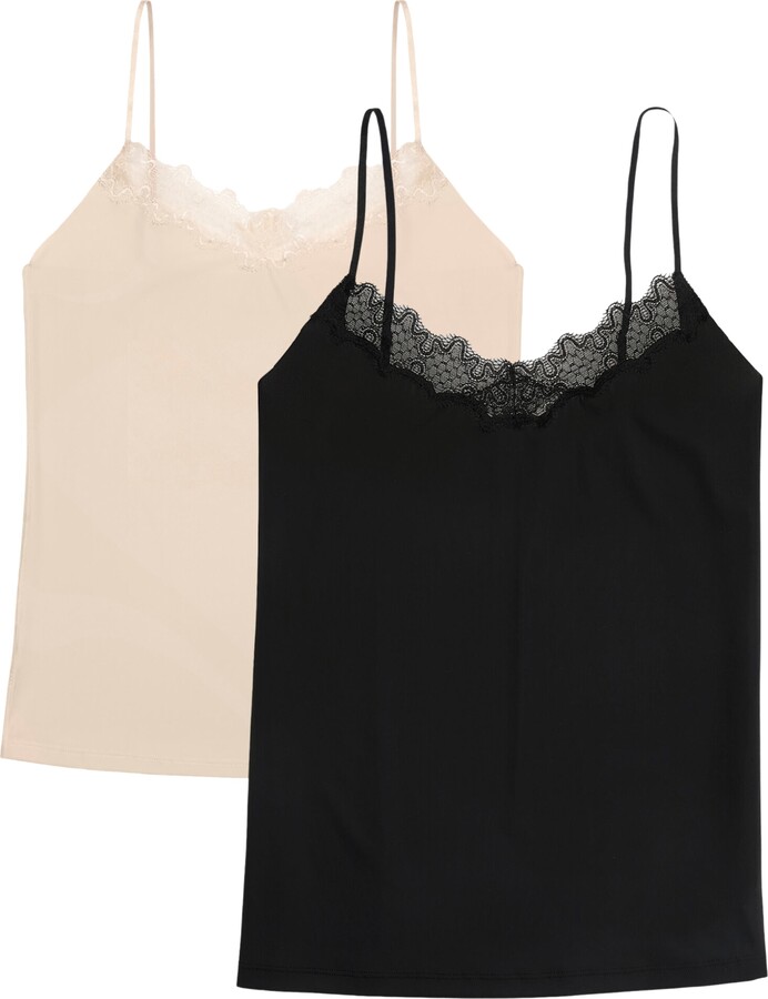 Uwila Warrior Happy Seams 2-Pack Lace Trim Camisoles - ShopStyle