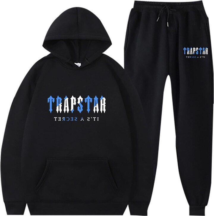 Silver Basic Men's Fashion Brand Trapstar Tracksuit Hoodie and Trousers ...