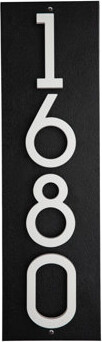 Whitehall Products Floating Stand-Off 4-Number Vertical Sign, Black /W ...