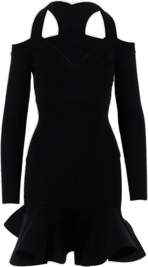Alexander McQueen Ruffle Detailed Flared Mini Dress - ShopStyle