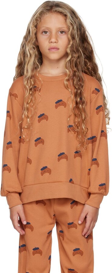 TINYCOTTONS Kids Orange Croissant Sweatshirt - ShopStyle