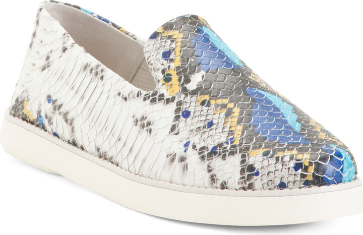 Franco Sarto Leather Snake Loafers - ShopStyle Flats