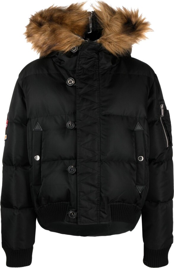 DSQUARED2 Logo-Patch Hooded Down Jacket - ShopStyle