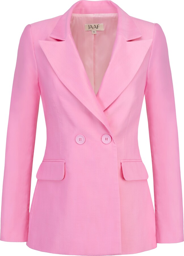 Jaaf Women's Pink / Purple Double-Breasted Blazer In Bubblegum Pink ...
