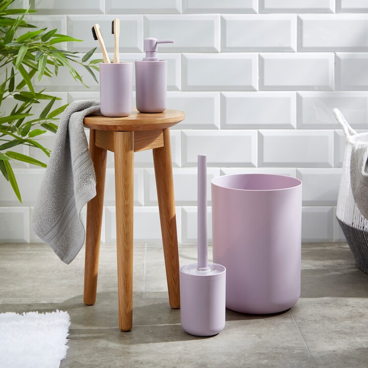 Dunelm 4 Piece Plastic Bathroom Accessories Set Lilac - ShopStyle