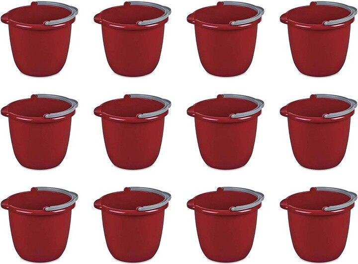 Sterilite Extra Large 10-Quart Easy Pour Spout Pail with Comfortable ...