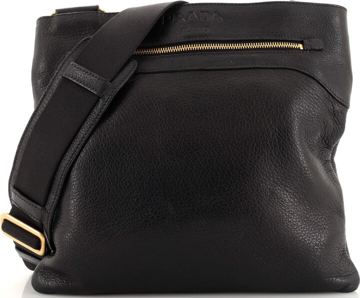 Prada Front Pocket Zip Messenger Bag Vitello Daino Large - ShopStyle