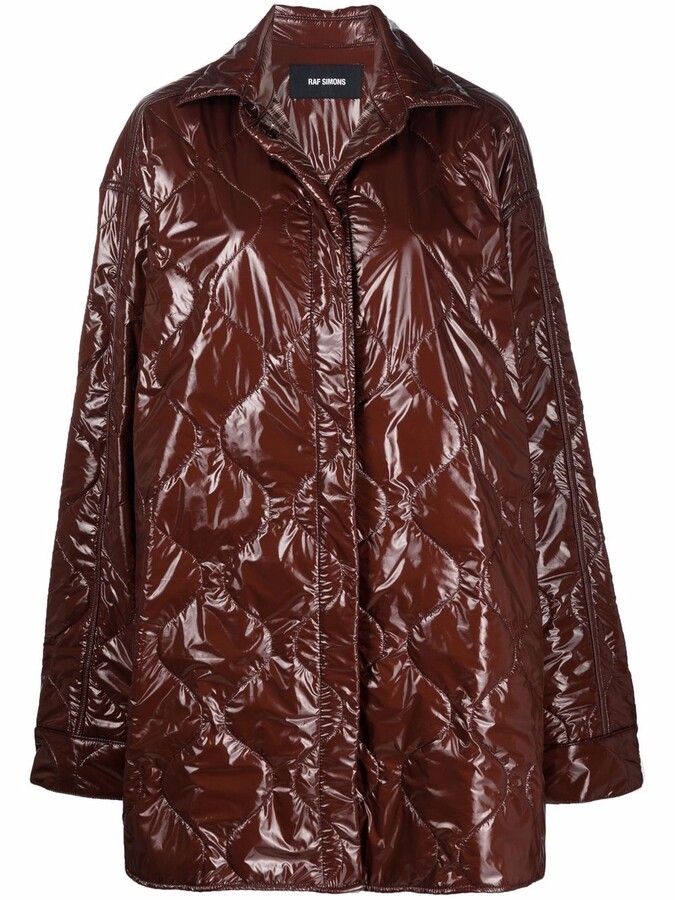 Raf Simons Quilted High-Shine Coat - ShopStyle