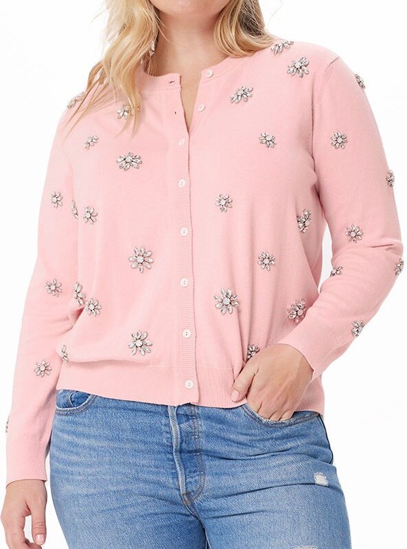 Minnie Rose Plus Size Cotton Cashmere Gem Cardigan - ShopStyle