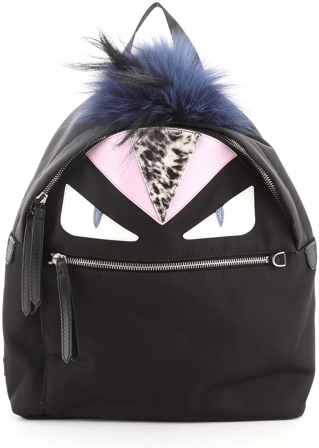 Fendi Monster Backpack Nylon with Leather and Fur Medium - ShopStyle