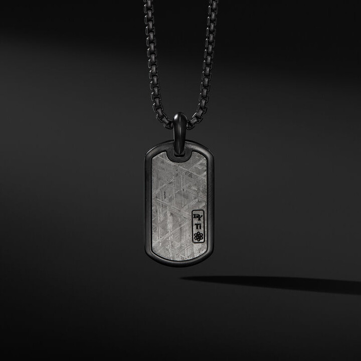 David Yurman Meteorite Tag in Black Titanium in Fused Meteorite Men's ...
