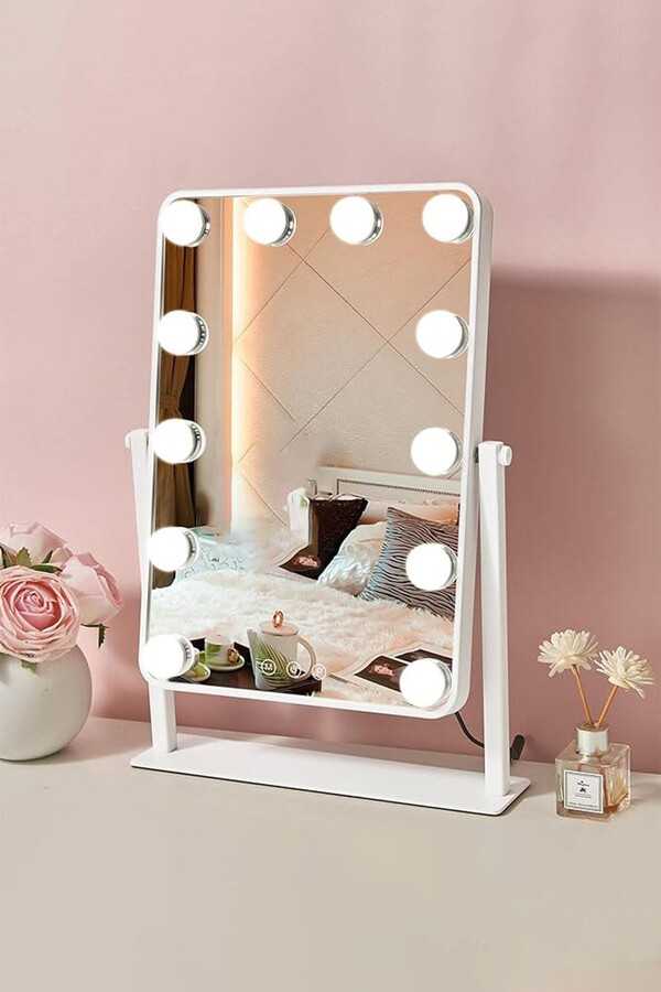 Living and Home Hollywood Vanity Mirror with Lights 360 Degree Tabletop ...