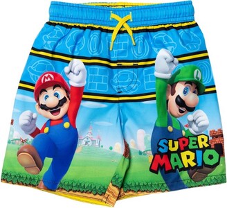 SUPER MARIO Nintendo Mario Luigi Little Boys Swim Trunks Bathing Suit ...