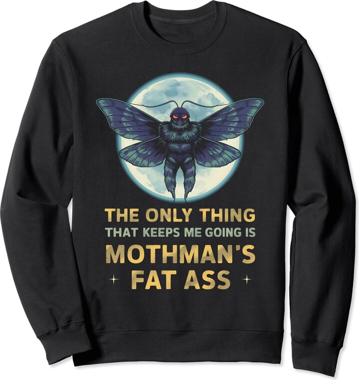Mothman Cryptid Cryptozoology Gothic Monster Gifts Mothman Fat Ass ...