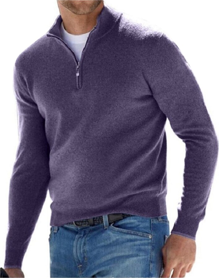 Dawwoti Mens Long Sleeve Sweater - ShopStyle Crewneck Knitwear
