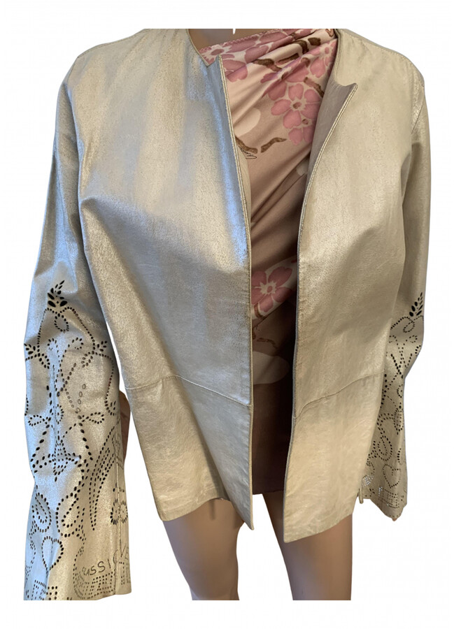 Versace Gold Leather Jackets - ShopStyle