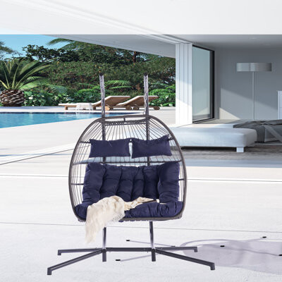 Dakota Fields DB Outdoor Rattan Furniture Hanging Chair Egg Chair by ...