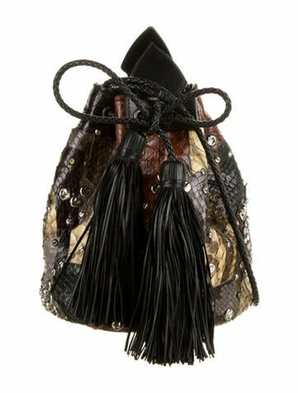 Saint Laurent Small Anja Python Bucket Bag Brown - ShopStyle