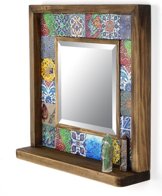 Etsy Natural Travertine Stone Wall Mirror & Shelf, Travertine Tile ...