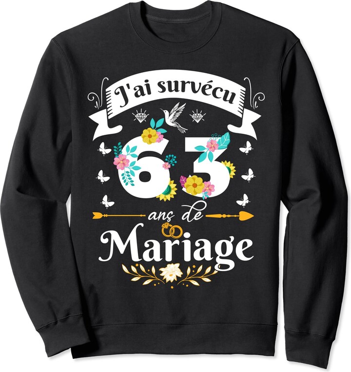Idée Cadeau Anniversaire De Mariage Pour Couple J'ai Survécu 63 Ans de ...