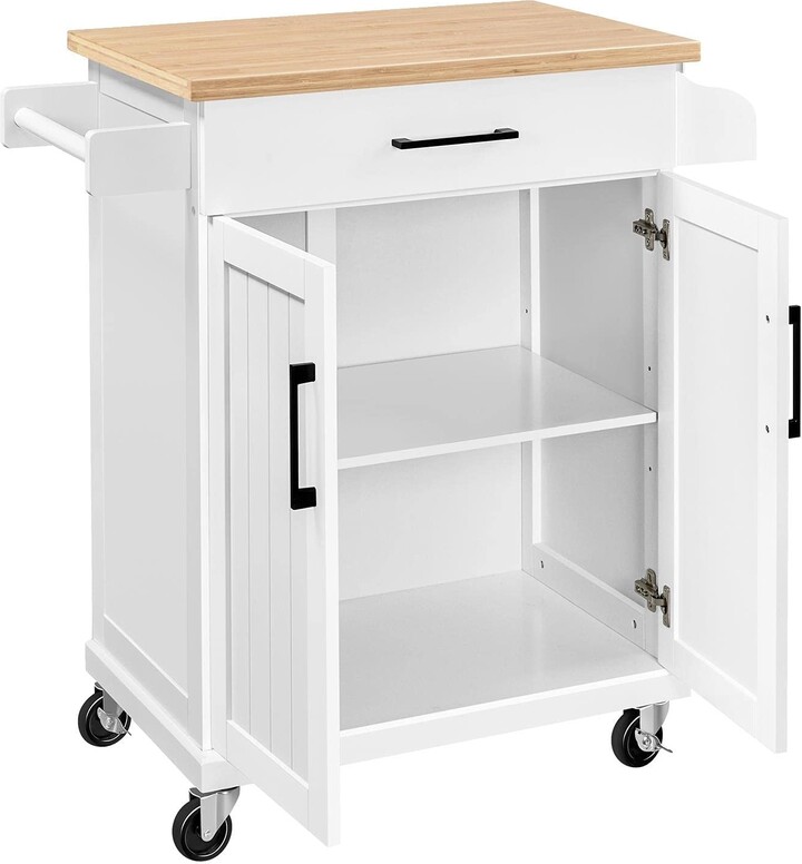 EPOWP Kitchen Cart with Drawer, Kitchen Island on Wheels with Storage ...