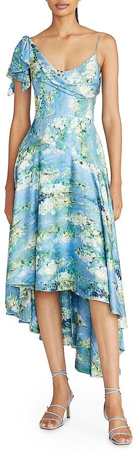 Theia Adrian Cowl Drape Midi-Dress - ShopStyle