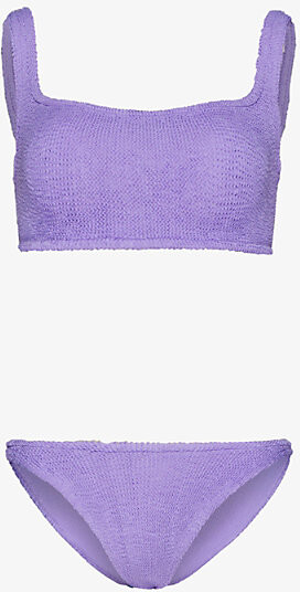 Hunza G Womens Lilac Xandra Crinkled Bikini - ShopStyle Two Piece Swimsuits