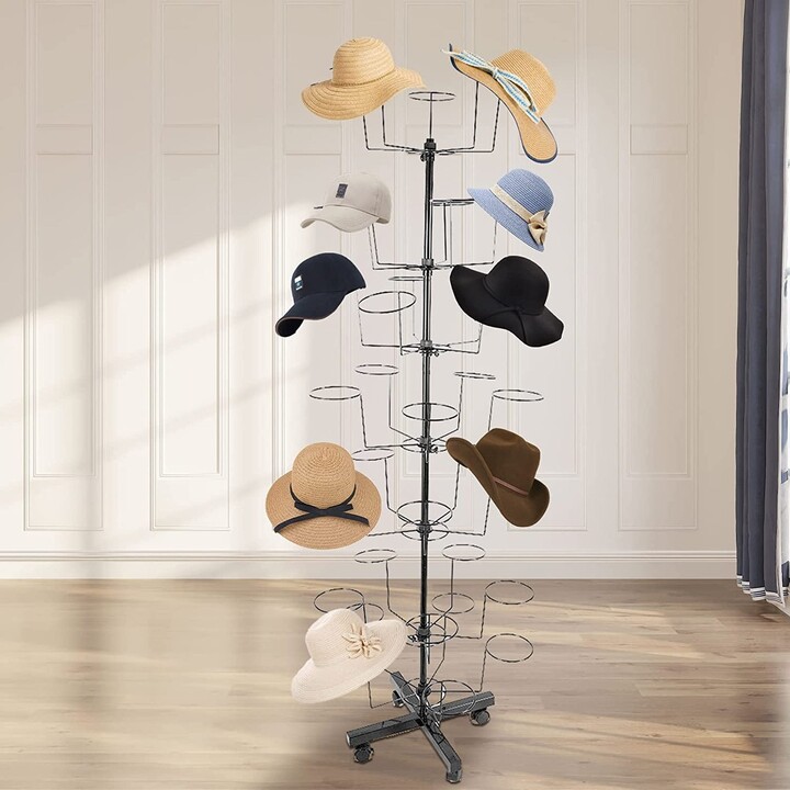7 Tier Freestanding Cap Display Hat Rack Stand with 35 Hooks ...