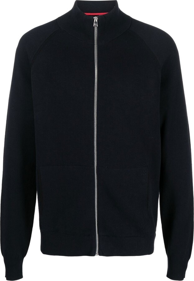 HUGO BOSS Long-Sleeve Zip-Up Jumper - ShopStyle Half-zip Sweaters