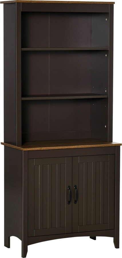HOMCOM 70" Kitchen Buffet Hutch with 3-Tier Shelving, Freestanding ...