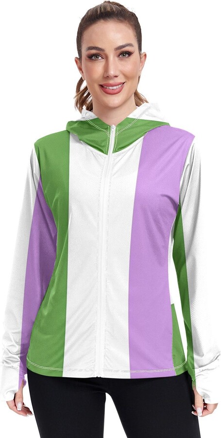 RPLIFE Genderqueer Pride Flag One Sexual Minority Hooded Sun Shirt Upf ...