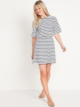 Old Navy Waist-Defined Striped Mini Dress for Women - ShopStyle