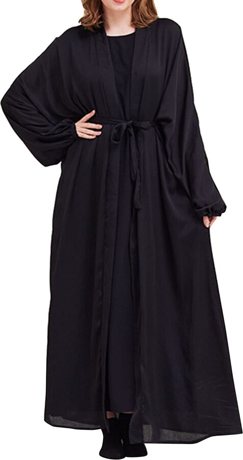 Kaadlawon Women's Abayas Kaftan Muslim Dress Full Length Prayer Hijab ...