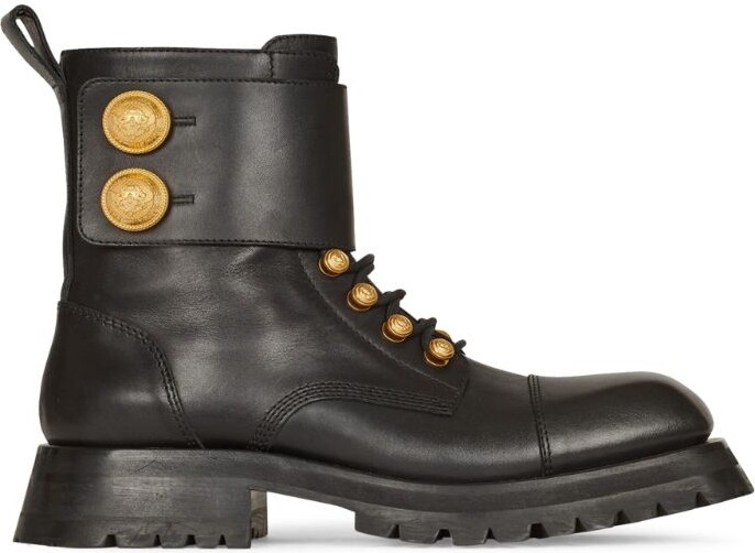 Balmain Leather Ranger Boots - ShopStyle
