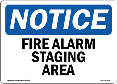 SignMission Fire Alarm Staging Area Sign - ShopStyle Home Office