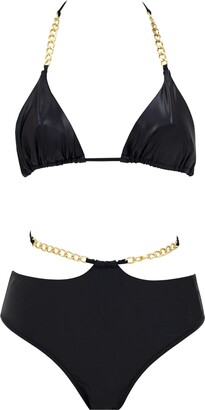Aulala Paris Vintage Glam Golden Chain Bikini - Black - ShopStyle Two Piece Swimsuits