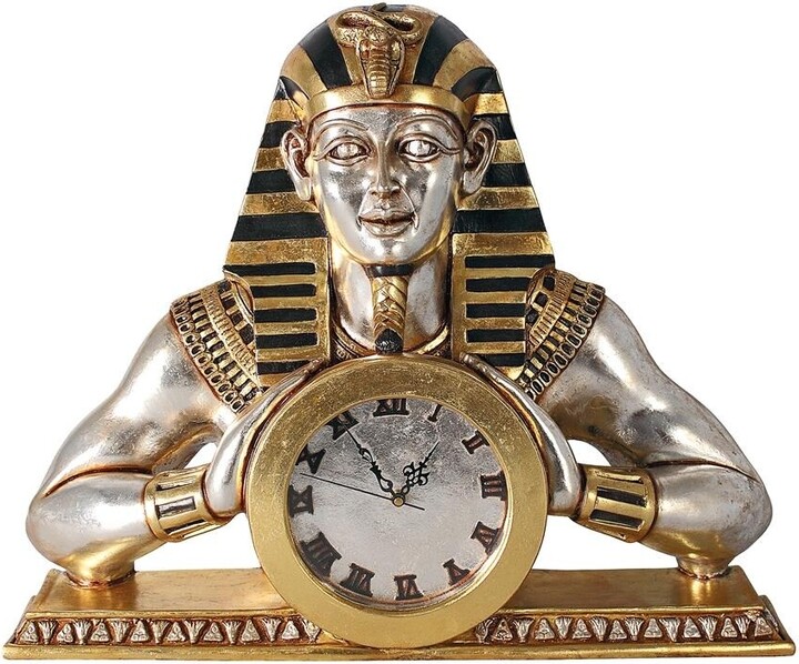 Design Toscano Temple of Heliopolis: Egyptian Mantel Clock Statue ...