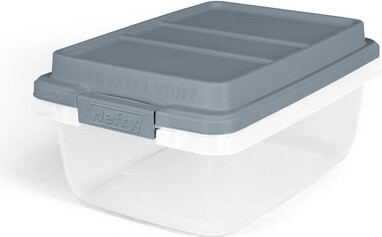 Hefty 18 Qt Hi-Rise Stackable Plastic Storage Bin with Lid, 8 Pack ...