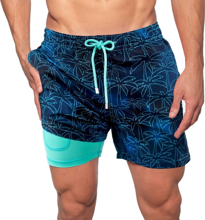 Capelle Miami Compression Liner Trunk Swim and Gym Shorts | Mid-Length ...